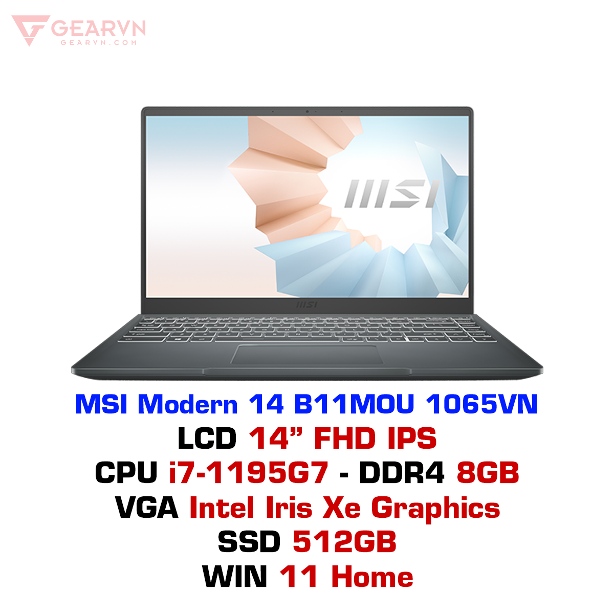 Laptop MSI Modern 14 B11MOU 1065VN chính hãng, giá rẻ – GEARVN.COM