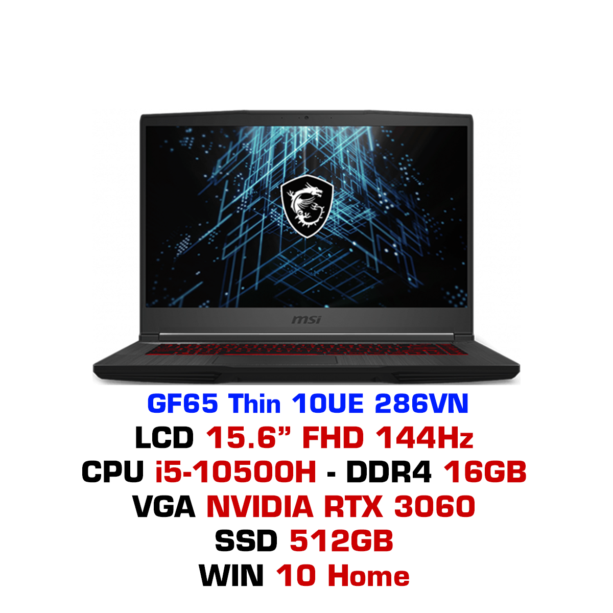Laptop gaming MSI GF65 Thin 10UE 286VN chính hãng – GEARVN.COM