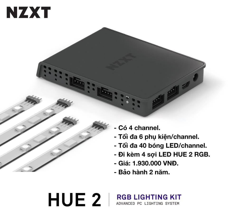 NZXT HUE 2 + LIGHTNING Kit (4Led trip + Hue 2+) – GEARVN.COM
