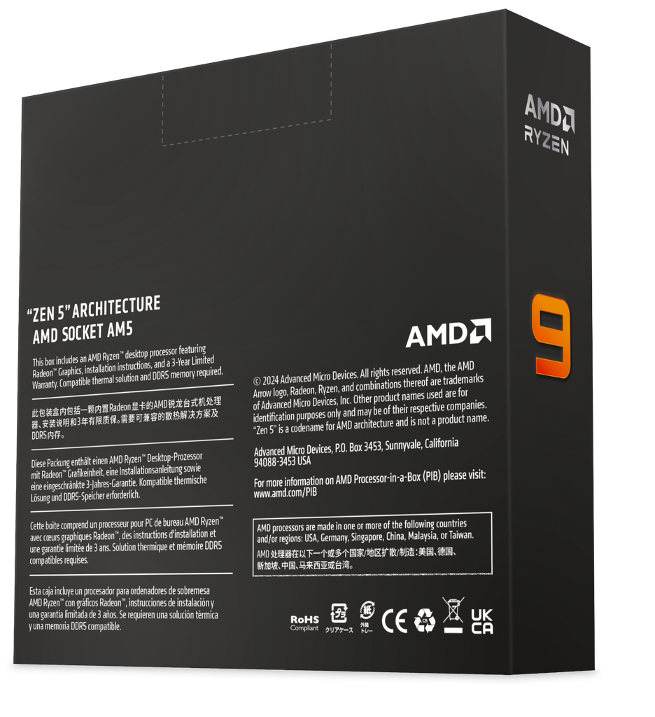 Bộ vi xử lý AMD Ryzen 9 9900X / 4.4GHz Boost 5.6GHz / 12 nhân 24 luồng – GEARVN.COM