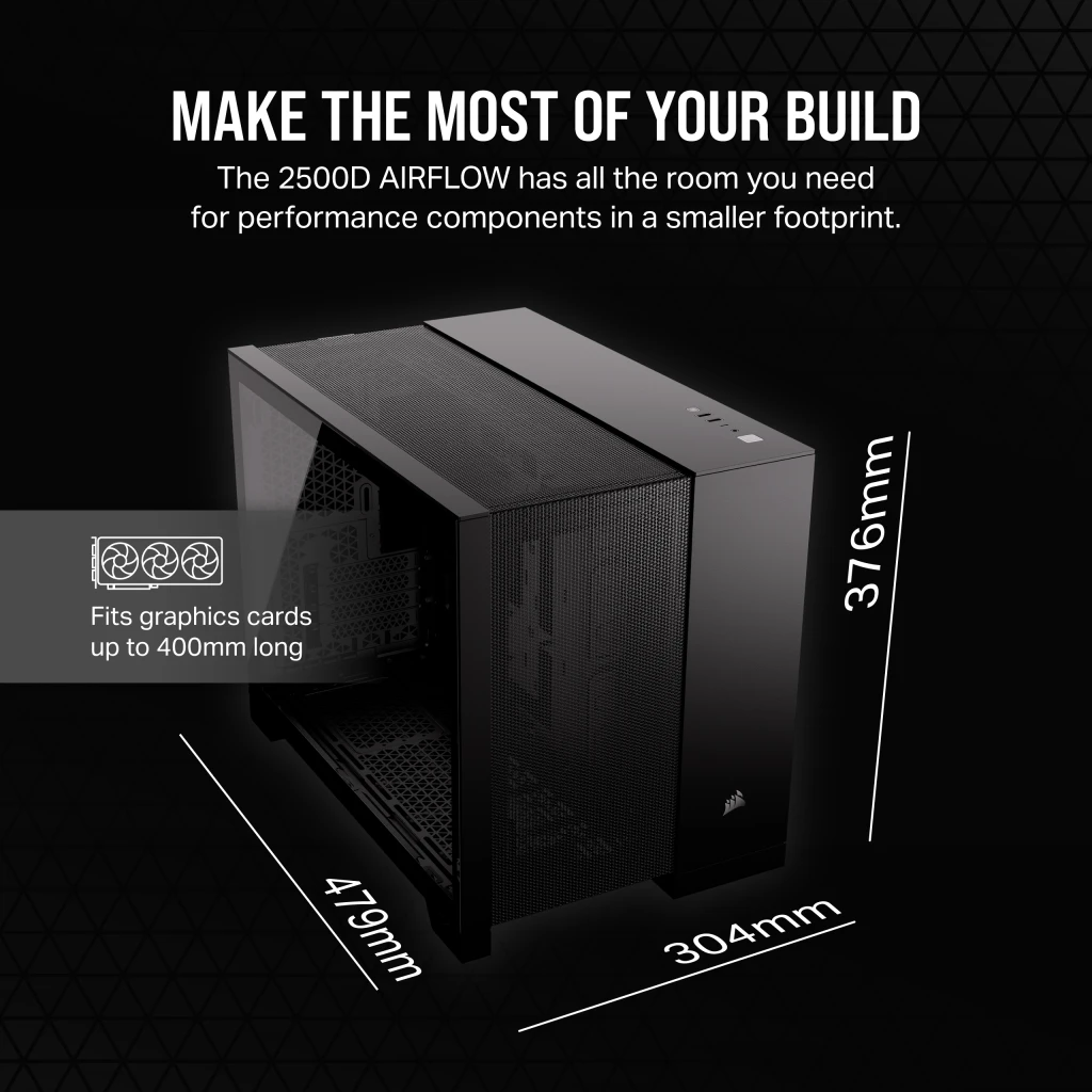 Vỏ máy tính Corsair 2500D Airflow TG Mid-Tower Black (CC-9011263-WW ...