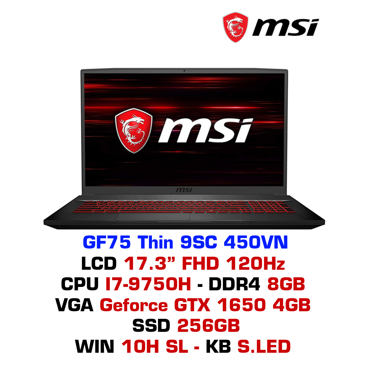 Laptop Gaming MSI GF75 Thin 9SC 450VN – GEARVN.COM