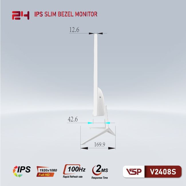Màn hình VSP V2408S White 24" IPS 100Hz chính hãng, giá rẻ – GEARVN.COM