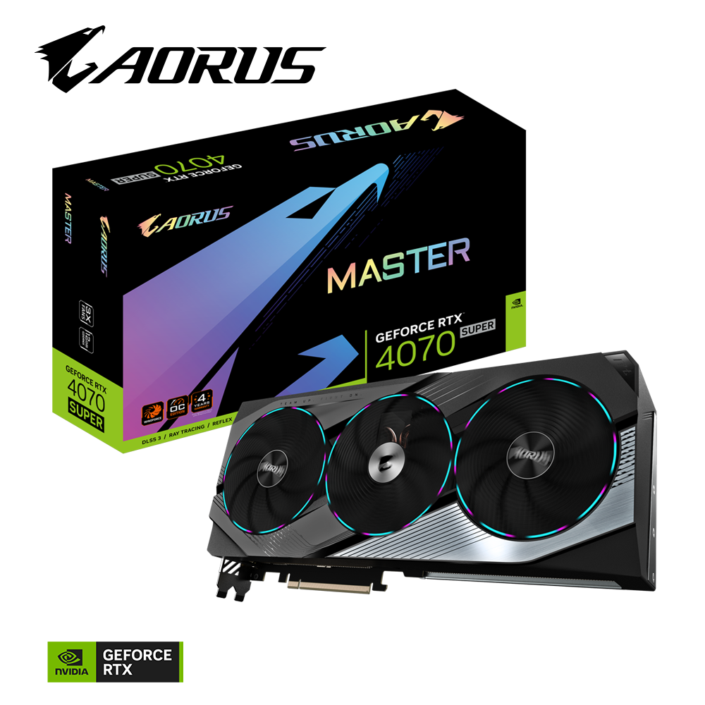 Card màn hình GIGABYTE AORUS GeForce RTX 4070 SUPER MASTER 12G (GV-N40 ...