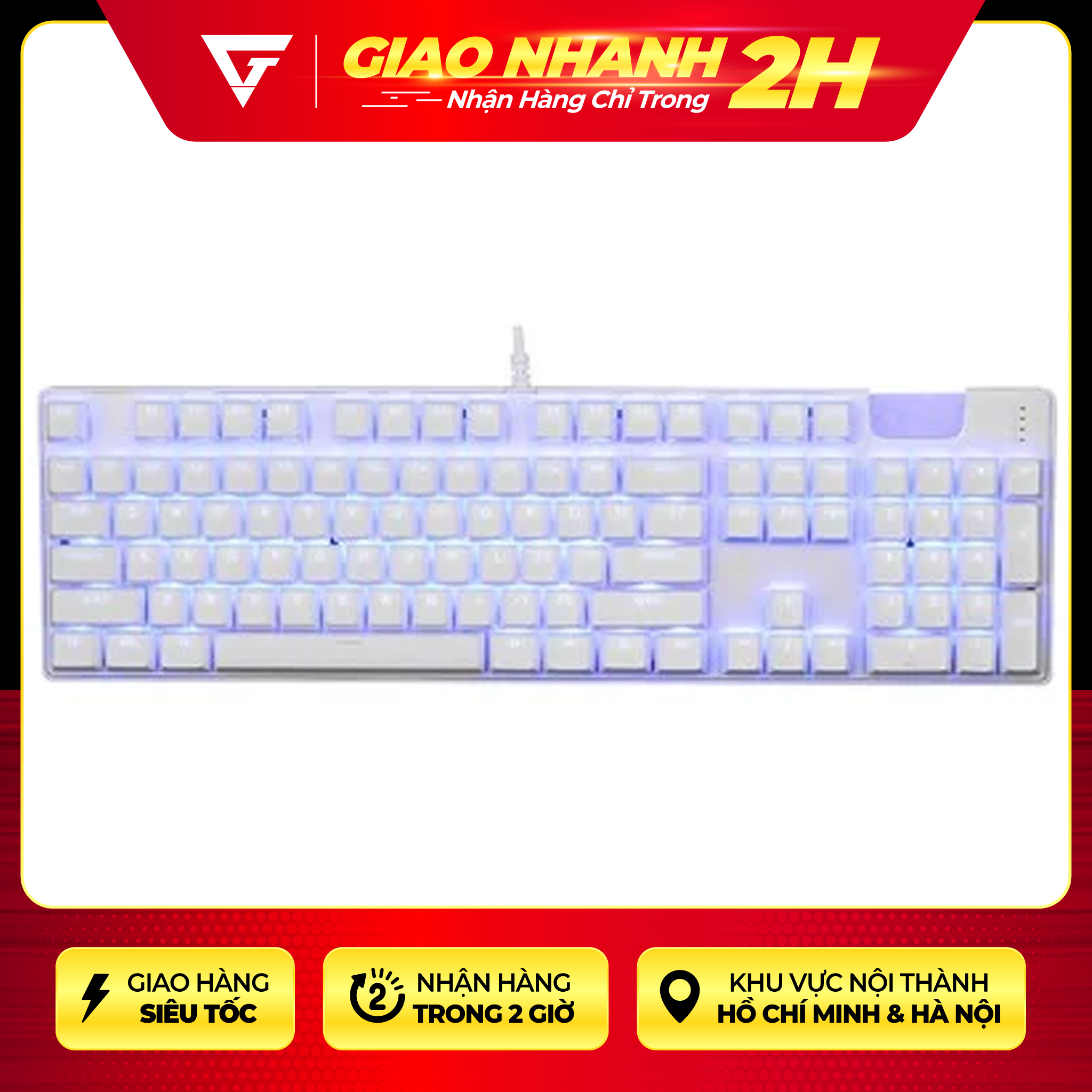 Bàn phím cơ E-DRA EK312 White chính hãng, giá rẻ – GEARVN.COM