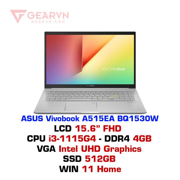 Laptop Asus Vivobook A515EA BQ1530W chính hãng, giá rẻ – GEARVN.COM