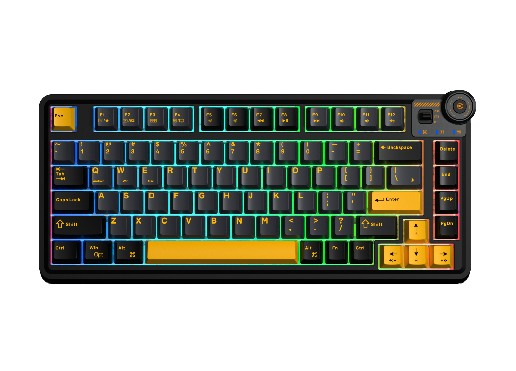 Bàn phím AULA AU75 TM (Đen + Xám + Cam/Star Vector Switch) chính hãng – GEARVN.COM