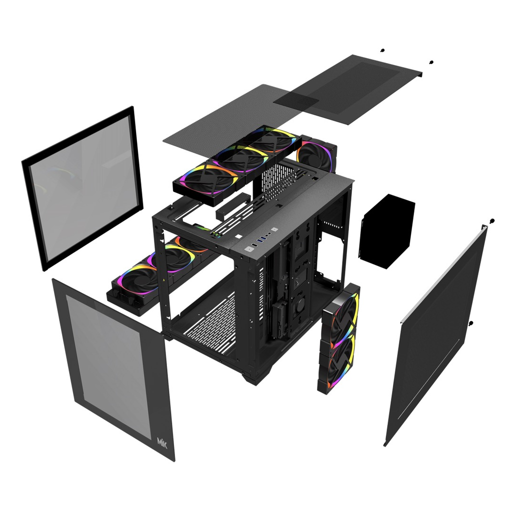 Case máy tính MIK LV12 BLACK chính hãng, giá rẻ – GEARVN.COM