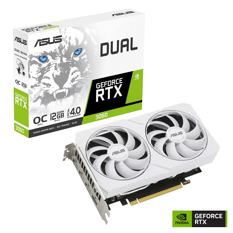 Card màn hình ASUS Dual GeForce RTX 3060 OC White Edition 12GB GDDR6 ...
