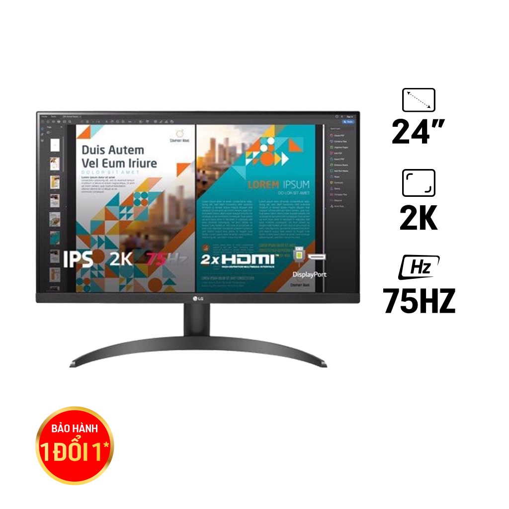 Màn hình LG 24QP500-B 24 inch IPS 2K 75Hz chính hãng, giá rẻ – GEARVN.COM