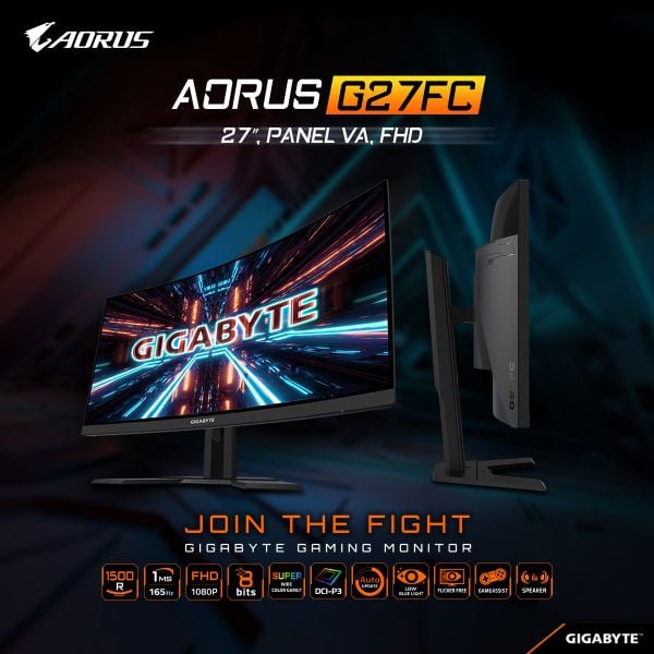 Màn hình cong GIGABYTE G27FC 27" VA 165Hz chuyên game – GEARVN.COM
