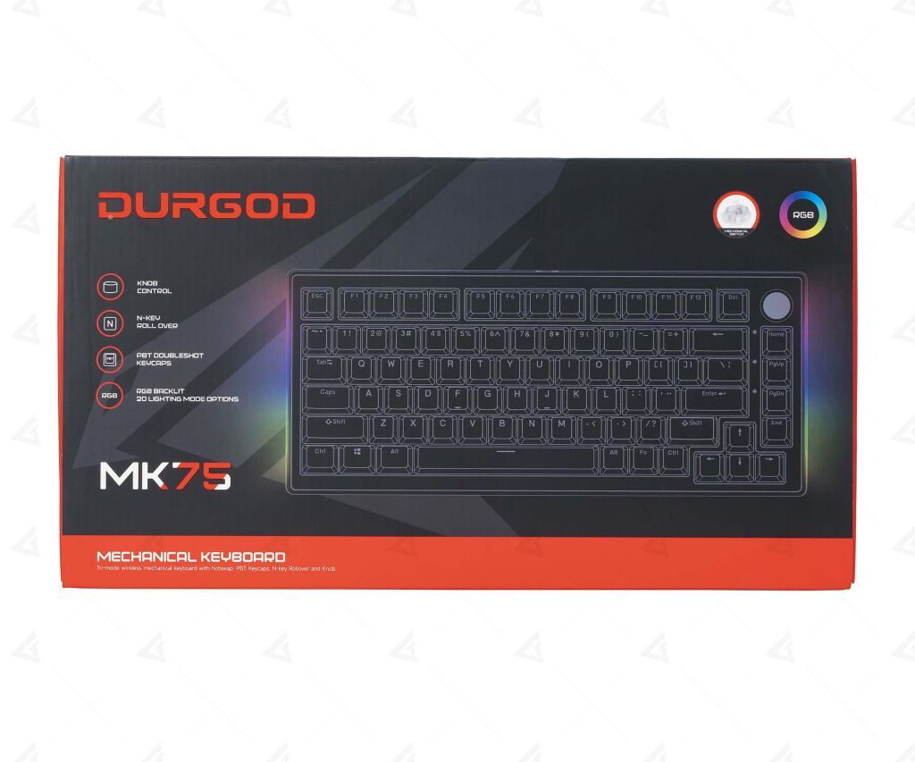 Bàn phím Durgod MK 75 White Blue Switch chính hãng, giá rẻ – GEARVN.COM