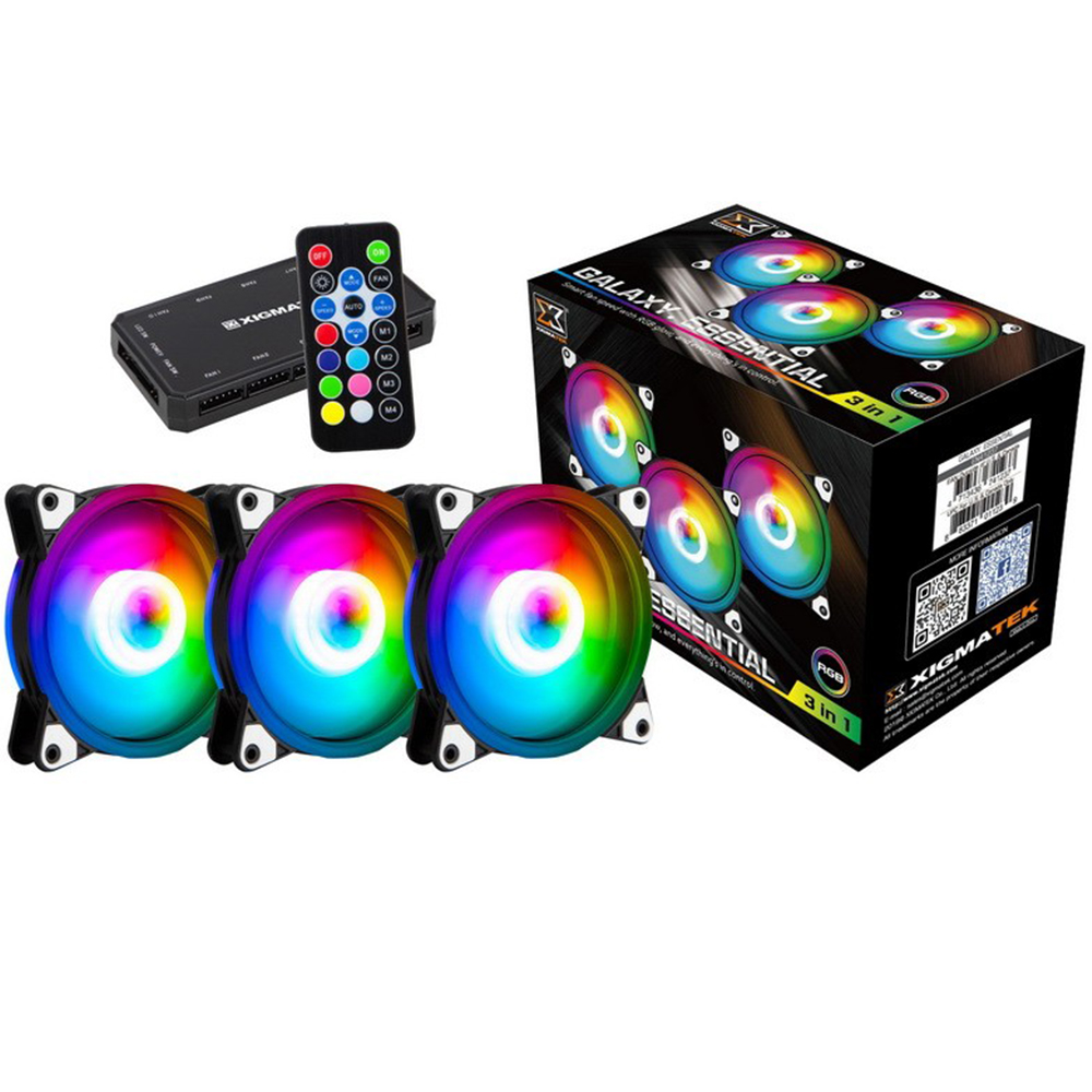 XIGMATEK GALAXY ESSENTIAL RGB - CX120 (PACK x3, CONTROLLER, POWER HUB ...