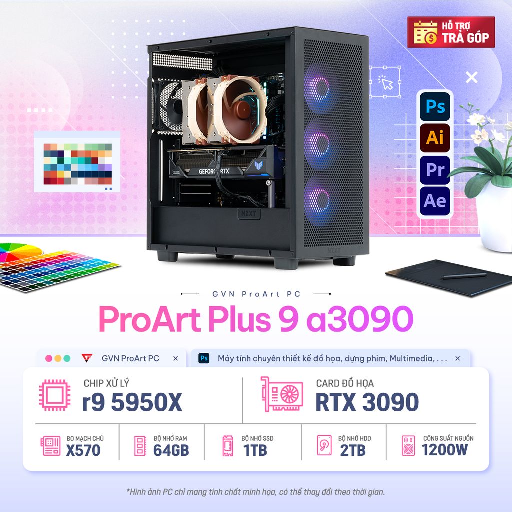PC Gaming GVN ProArt Plus 9 a3090 chính hãng, cấu hình cao – GEARVN.COM