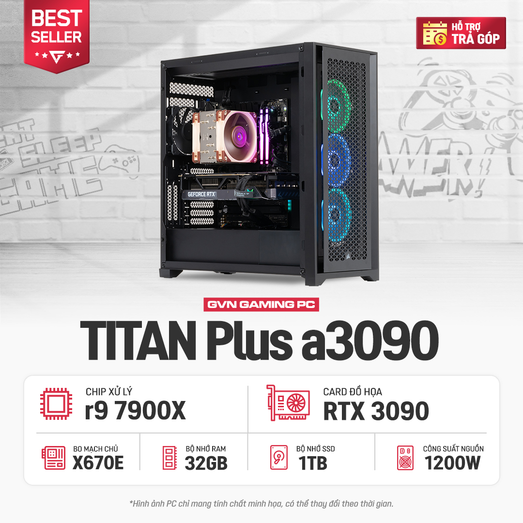 Bộ Máy Tính Chơi Game GVN TITAN Plus a3090 - R9 7900X - RTX 3090 ...