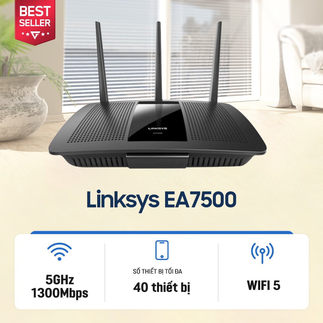 Cục phát wifi- Router Wifi Linksys EA7500 giá rẻ – GEARVN.COM