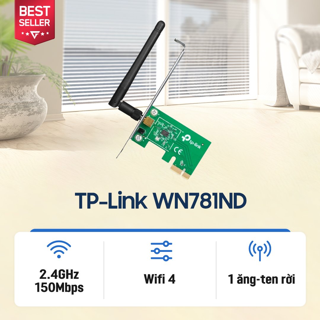 Card mạng PCIe WiFi 4 TP-Link WN781ND chuẩn N150 – GEARVN.COM