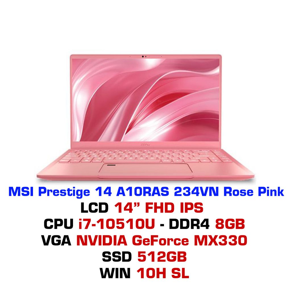 Laptop MSI Prestige 14 A10RAS 234VN Rose Pink – GEARVN.COM