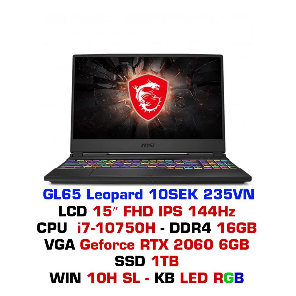 Laptop Gaming MSI GL65 Leopard 10SEK 235VN (per-key rgb) – GEARVN.COM