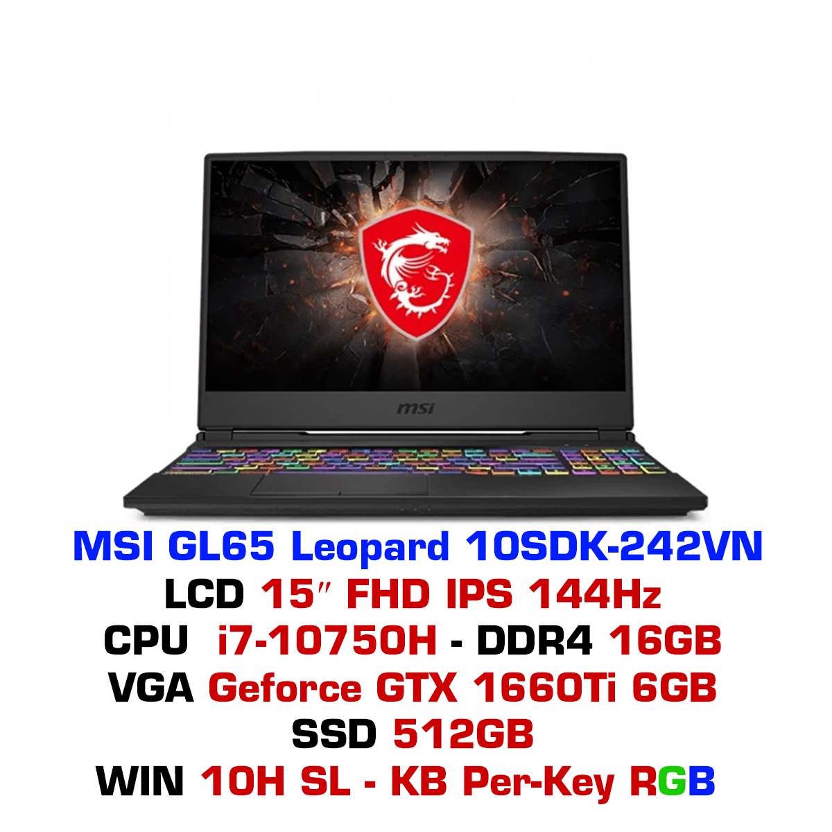 Laptop gaming MSI GL65 Leopard 10SDK-242VN giá rẻ – GEARVN.COM