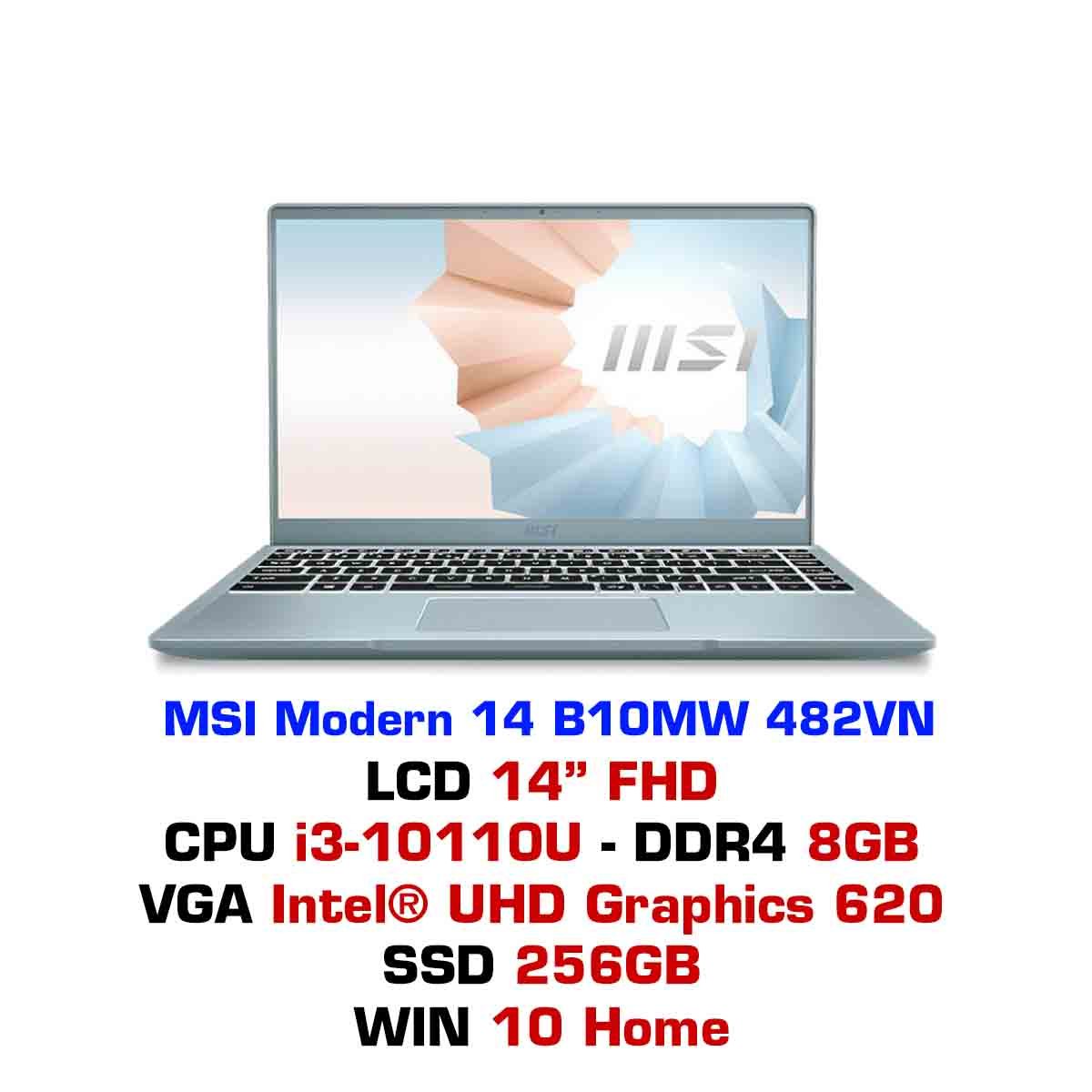 Laptop MSI Modern 14 B10MW 482VN chính hãng, giá rẻ – GEARVN.COM