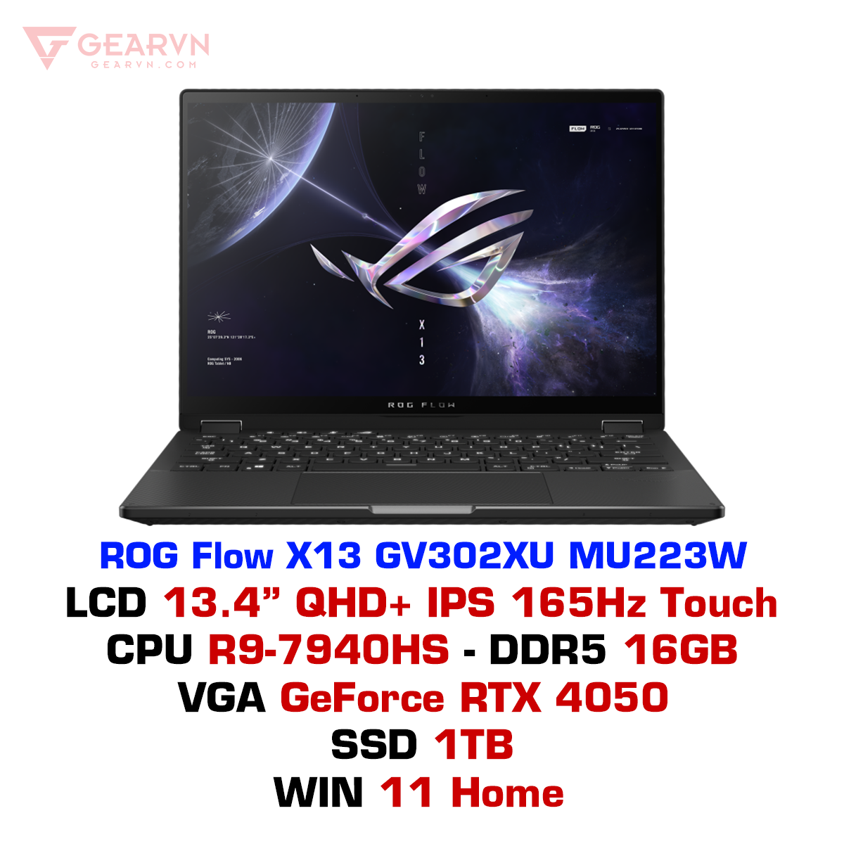 Laptop gaming ASUS ROG Flow X13 GV302XU MU223W – GEARVN.COM
