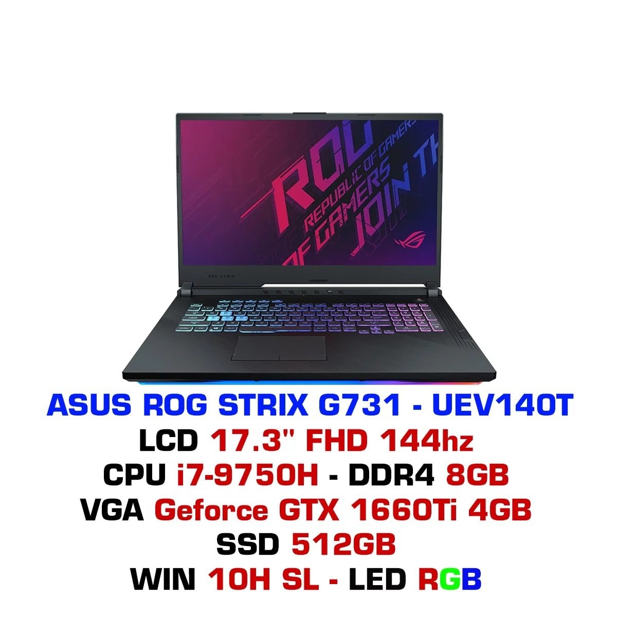 Laptop ASUS ROG STRIX G731 UEV140T Chính Hãng 100% – GEARVN.COM