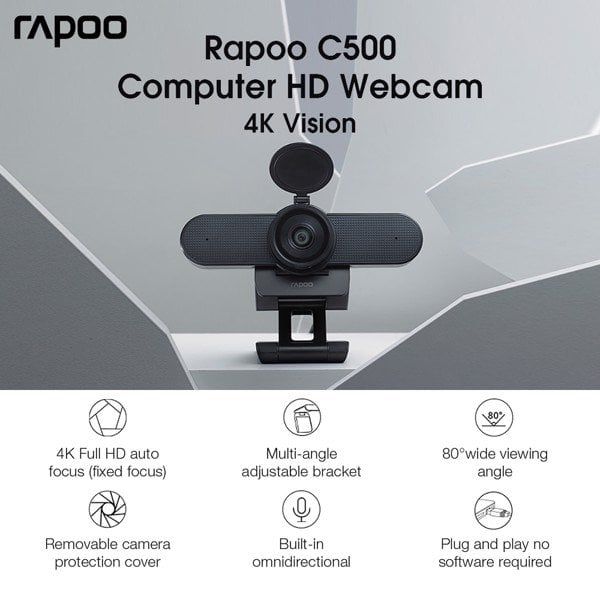 Webcam Rapoo C500 4K chính hãng giá rẻ – GEARVN.COM