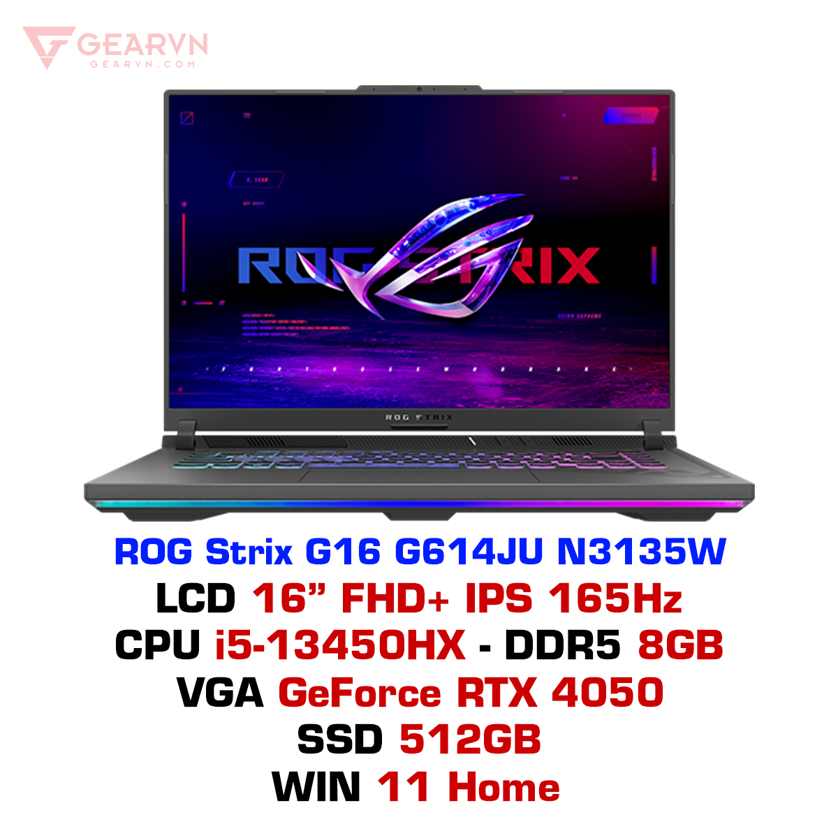Laptop gaming ASUS ROG Strix G16 G614JU N3135W giá rẻ – GEARVN.COM