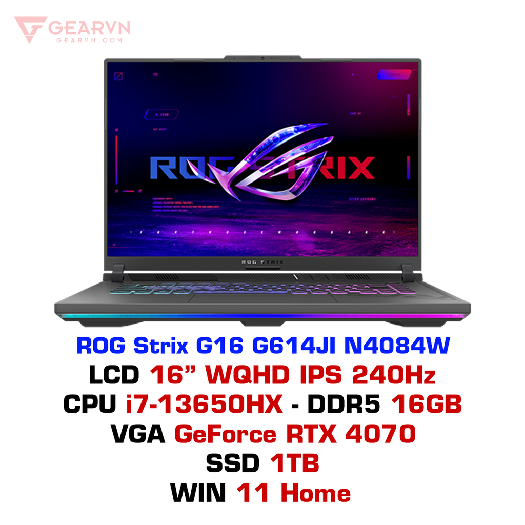 Laptop gaming ASUS ROG Strix G16 G614JI N4084W giá rẻ – GEARVN.COM