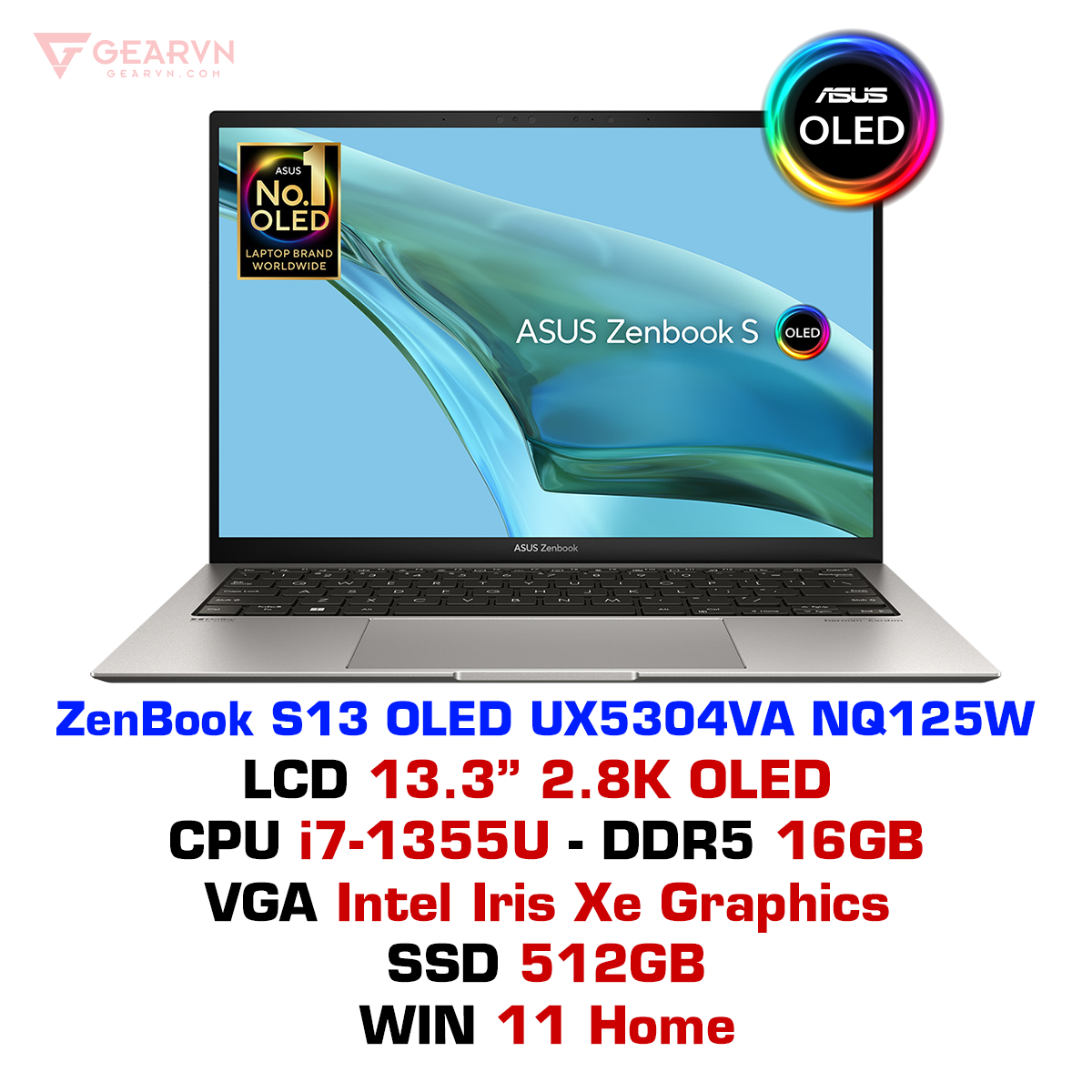 Laptop ASUS ZenBook S13 OLED UX5304VA NQ125W giá rẻ – GEARVN.COM