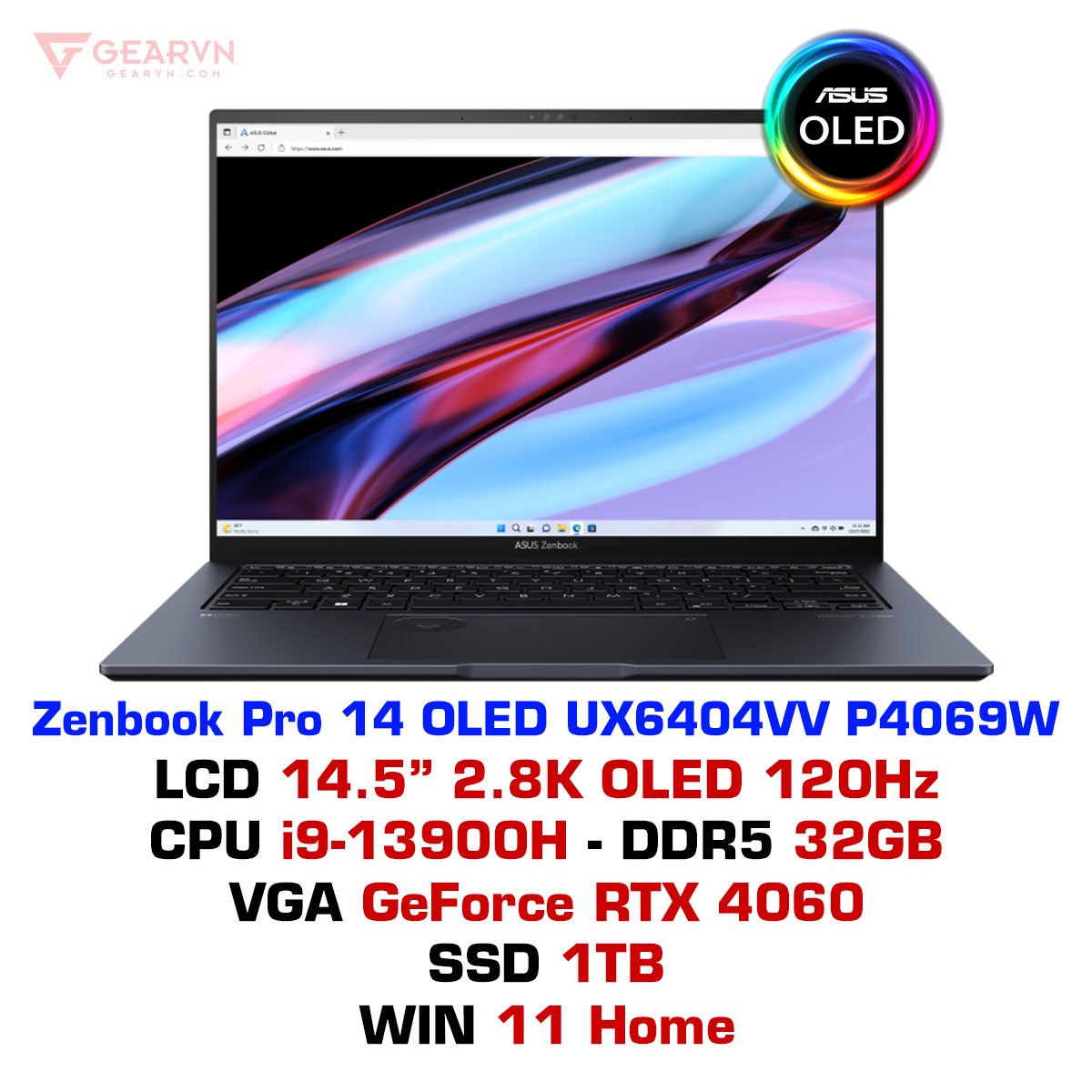Laptop Asus Zenbook Pro 14 OLED UX6404VV P4069W – GEARVN.COM