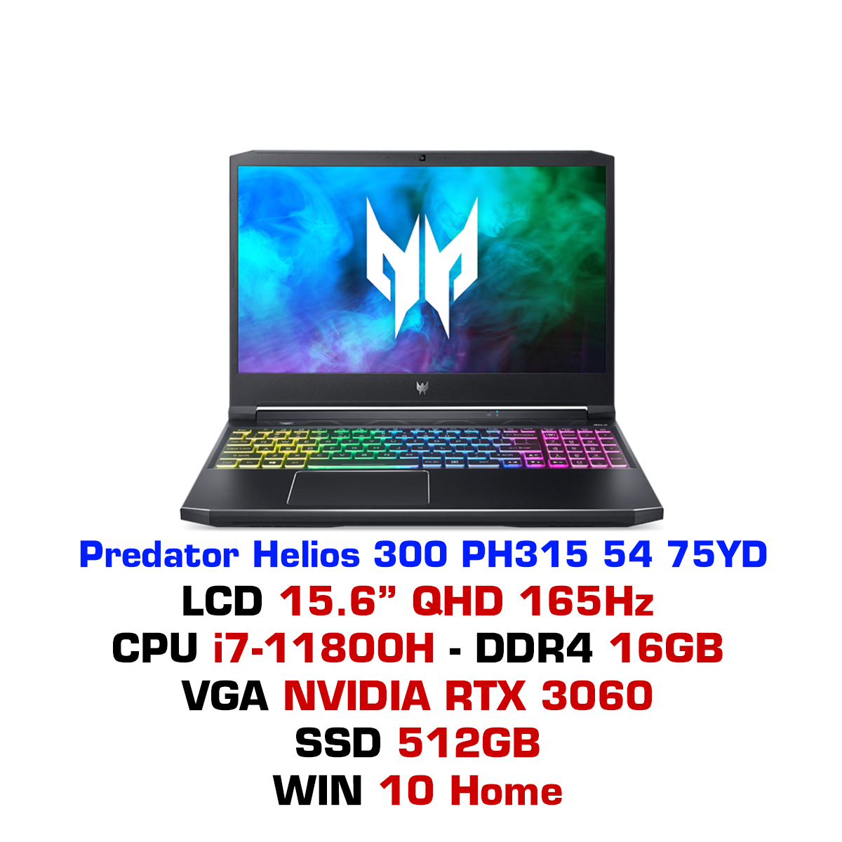 Laptop gaming Acer Predator Helios 300 PH315 54 75YD chính hãng ...