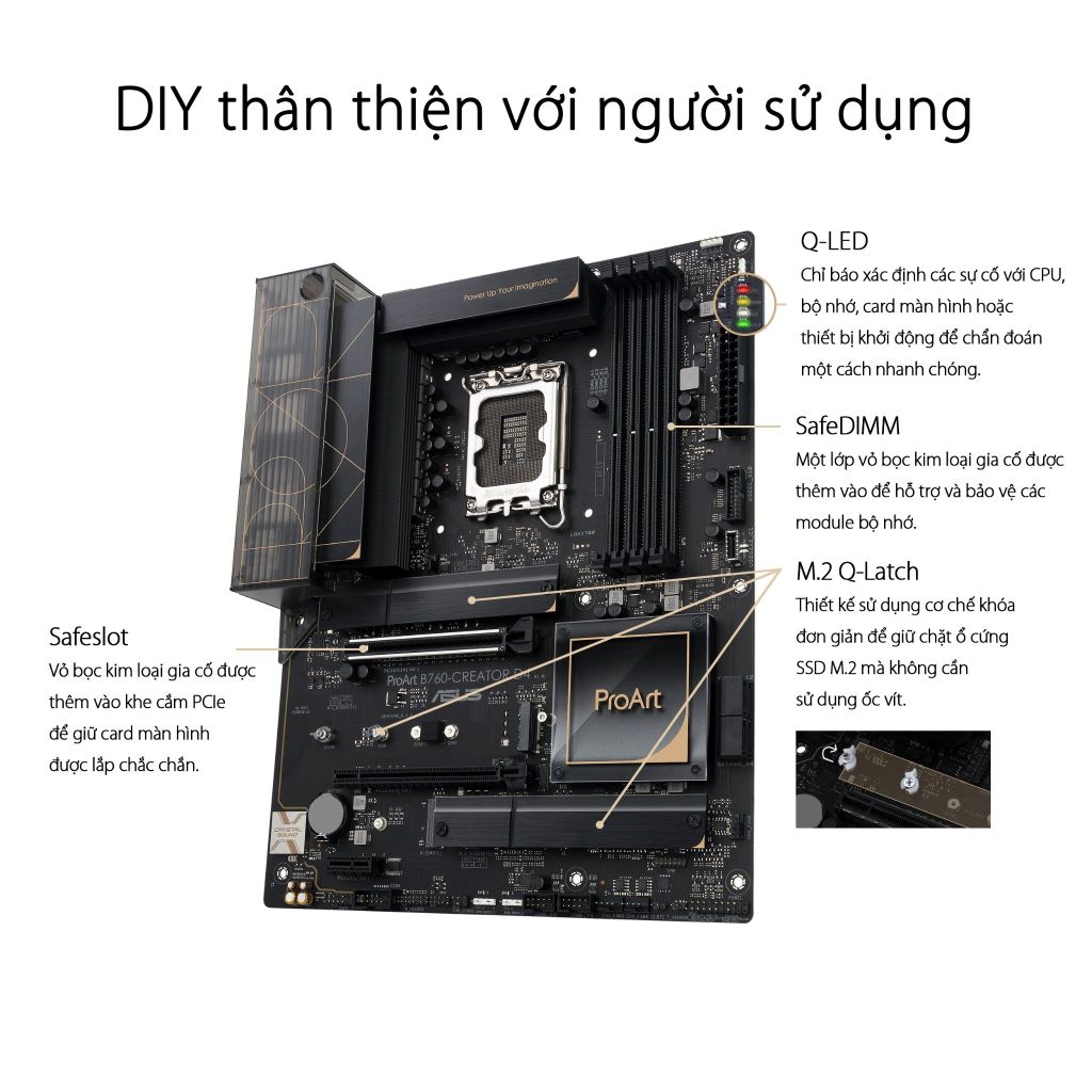 Mainboard ASUS ProArt B760-CREATOR D4 chính hãng, giá rẻ – GEARVN.COM