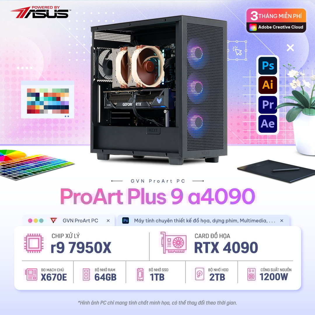 PC Gaming GVN ProArt Plus 9 a4090 chính hãng, cấu hình cao – GEARVN.COM