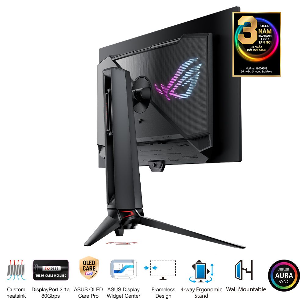 Màn hình Asus ROG Swift PG27UCDM 27" QD-OLED 4K 240Hz Gsync chính hãng – GEARVN.COM