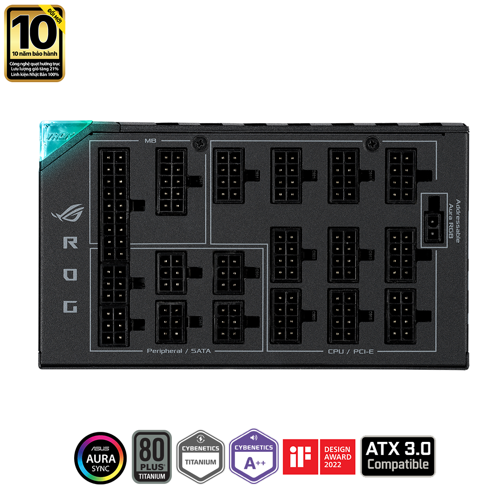 Nguồn máy tính ASUS ROG Thor 1600T GAMING- 80 Plus Platinum - Full Mod ...