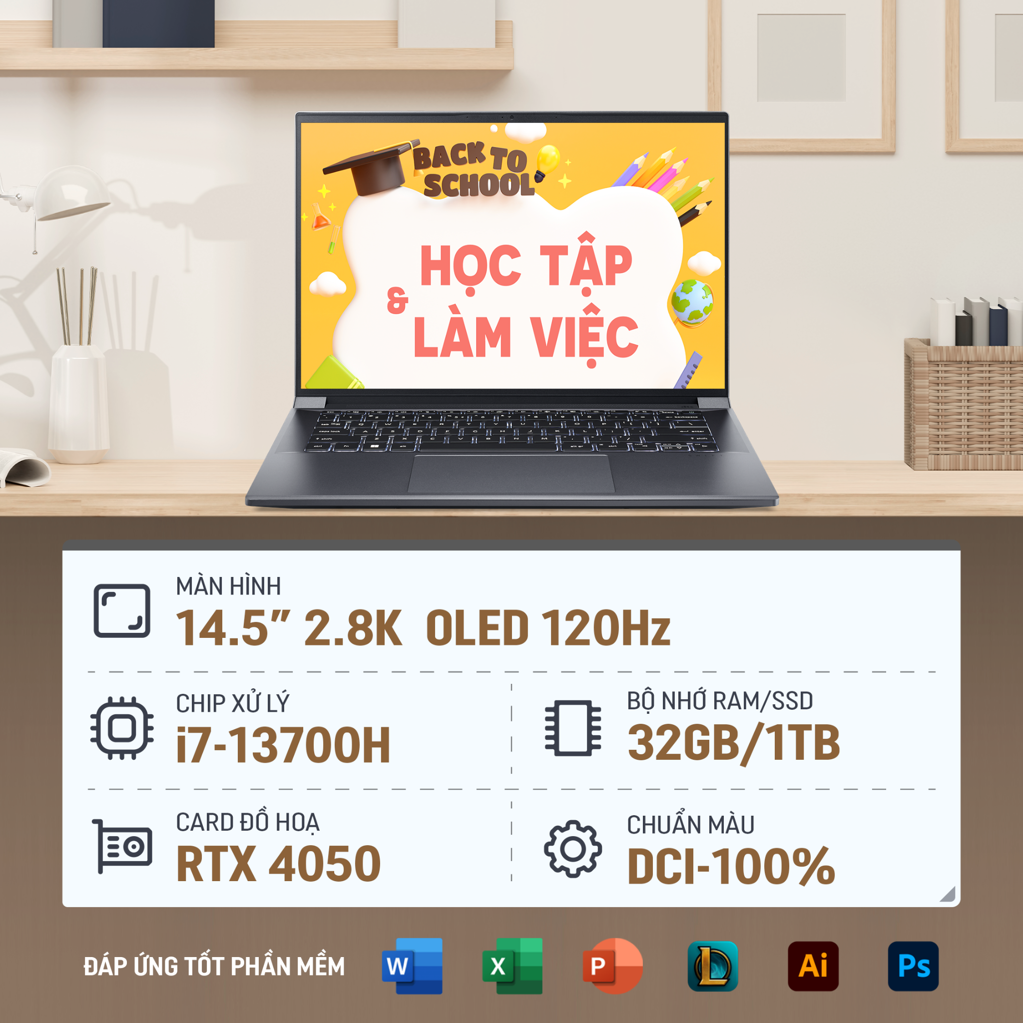 Laptop Acer Swift X SFX14 71G 75CV chính hãng, giá rẻ – GEARVN.COM