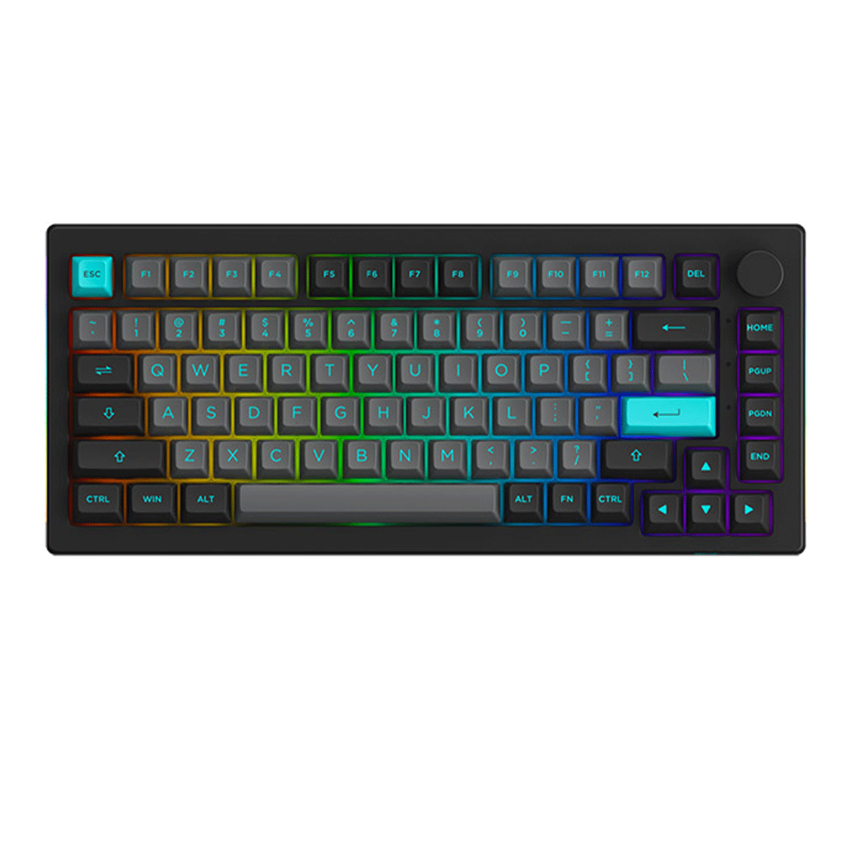 Bàn phím cơ AKKO 5075B Plus Black&Cyan chính hãng – GEARVN.COM