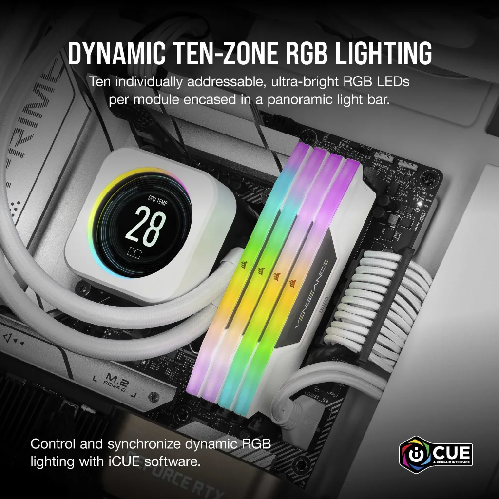 Ram Corsair Vengeance RGB White 32GB (2x16GB) 6000 DDR5 (CMH32GX5M2E60 ...