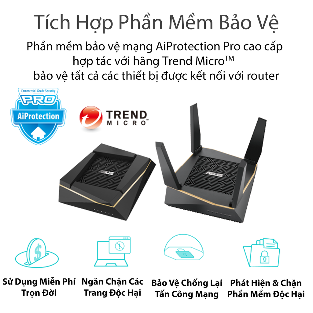 Router AiMesh AX6100 WiFi System (RT-AX92U 2 Pack) – GEARVN.COM