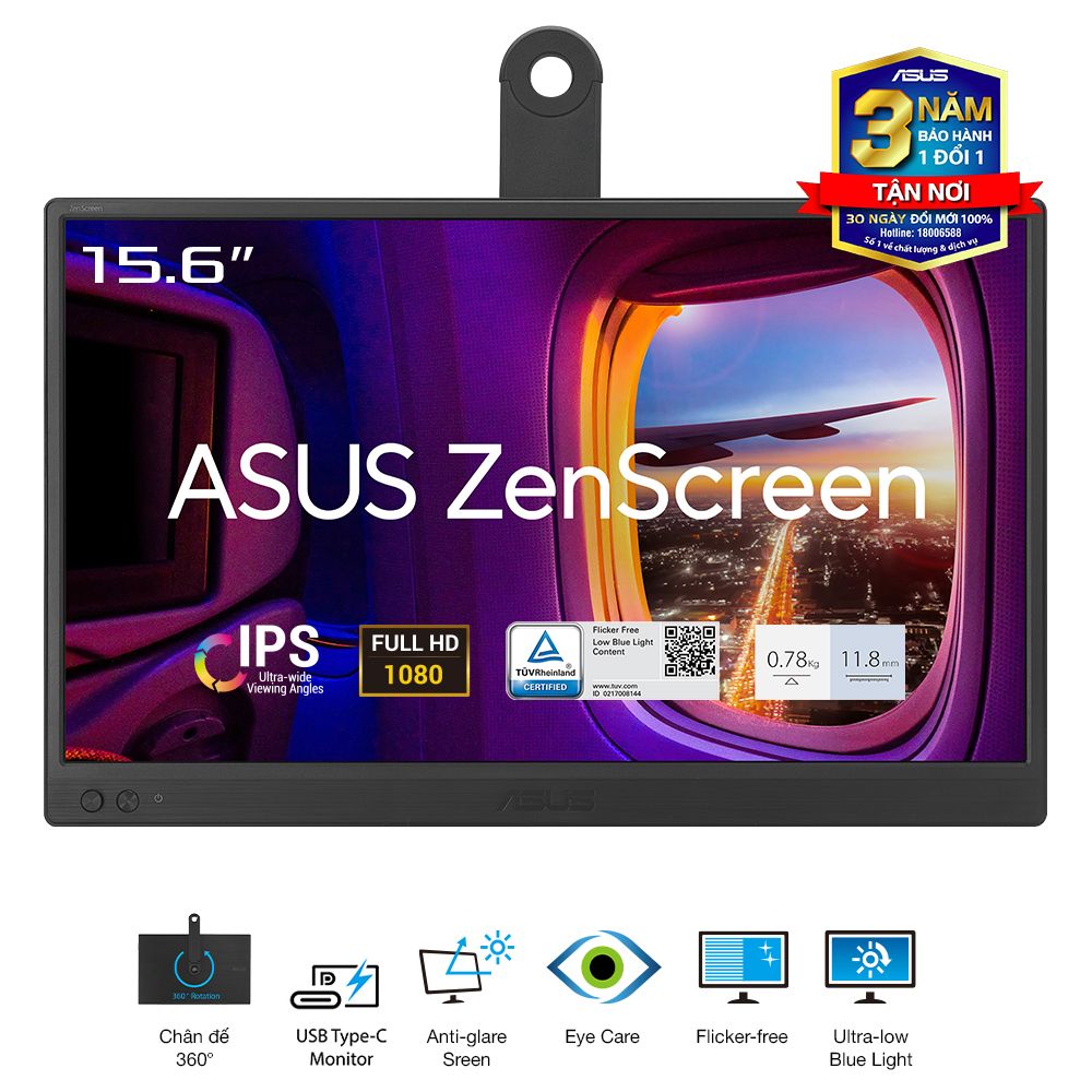 Màn hình di động Asus ZenScreen MB169CK 16" IPS FHD USBC chính hãng ...