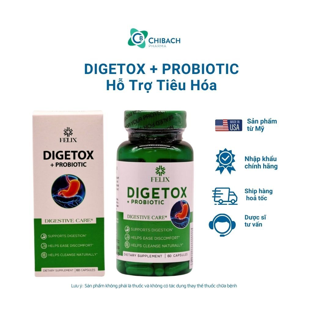VIÊN UỐNG DIGETOX + PROBIOTIC HỖ TRỢ TIÊU HÓA TỐT