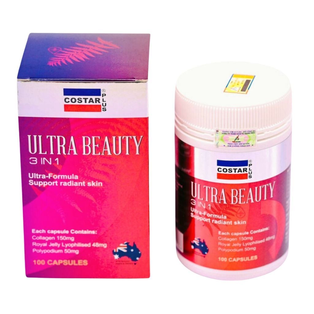 VIÊN UỐNG ULTRA BEAUTY 3-IN-1 CHỐNG NẮNG NGĂN NGỪA LÃO HÓA