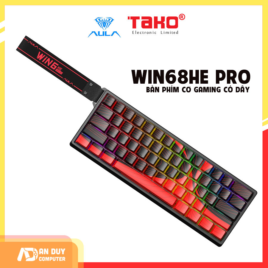 AULA WIN68HE PRO BÀN PHÍM CƠ GAMING CÓ DÂY (Xám đậm + Xám nhạt/ Xingyi ...