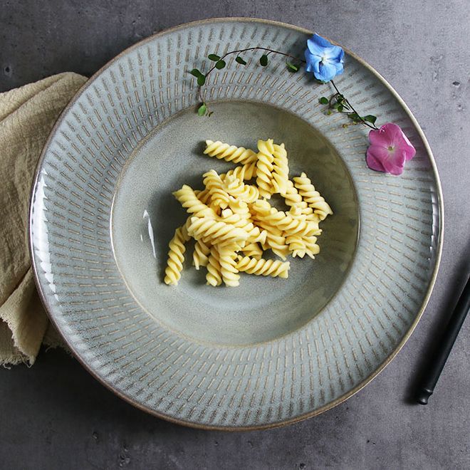 Đĩa sứ Pasta màu xám 29cm - BST Victoria Grey – Luxihome