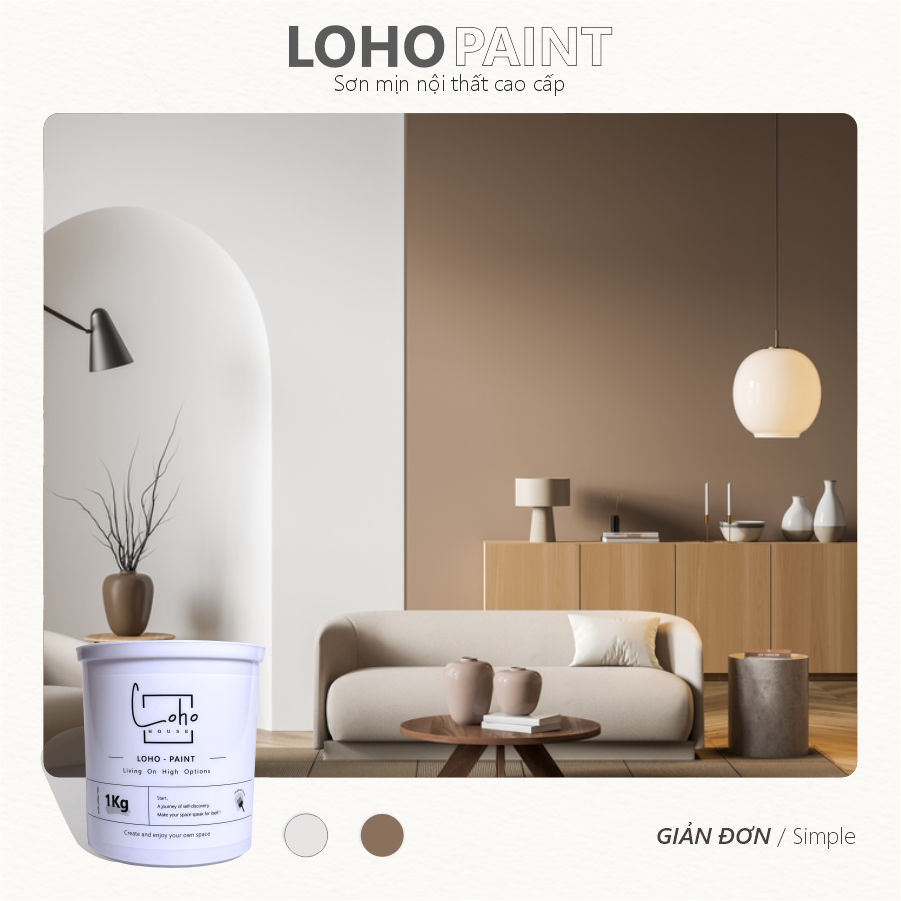 Sơn tường trong nhà tone màu cà phê | Lon sơn 1kg– Loho House