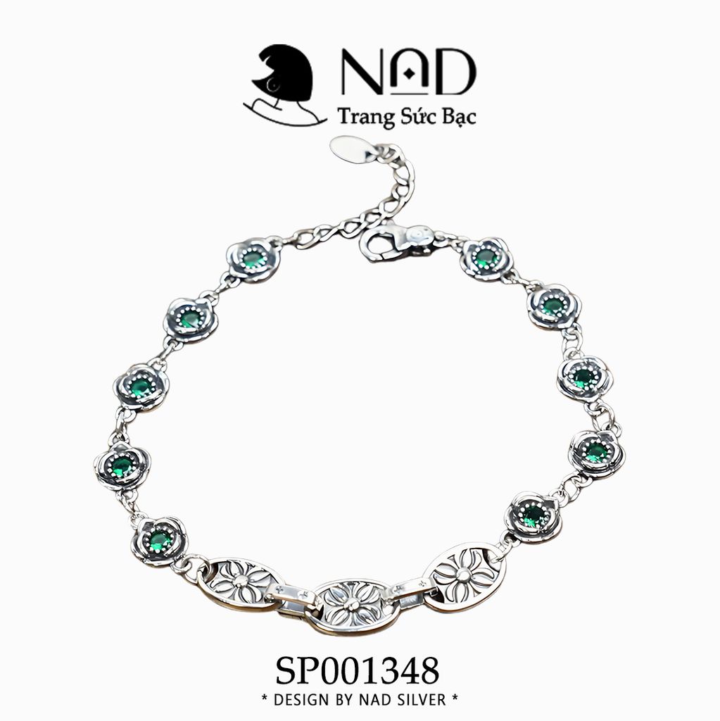 Lắc Tay Bạc Blue Rose Cao Cấp NAD SILVER