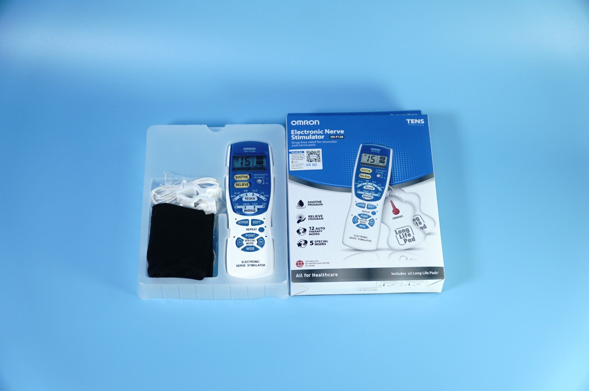 Máy massage xung điện trị liệu Omron HV-F128 giảm đau hiệu quả - RARMED