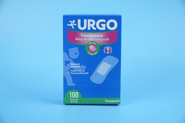 Hộp 100 miếng băng cá nhân trong suốt Urgo Transparent 2cm x 7,2cm bảo ...